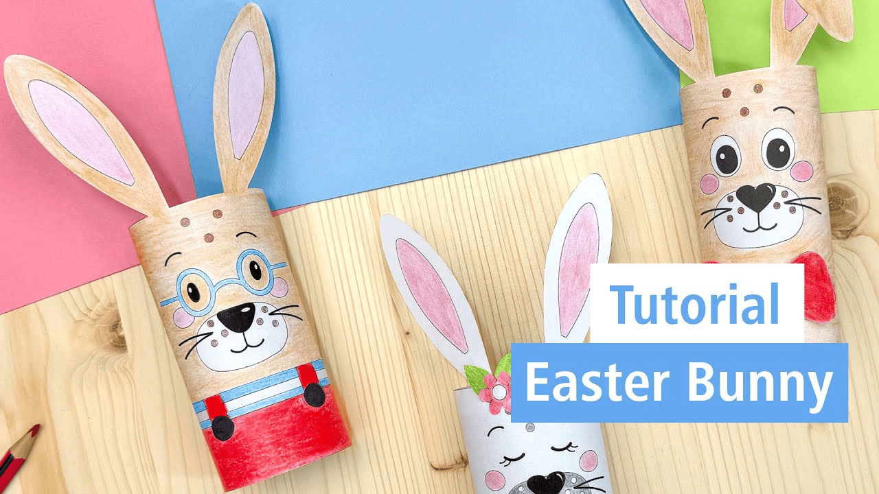 Make Easter bunnies out of cardboard paper roll tubes – crafting ...
