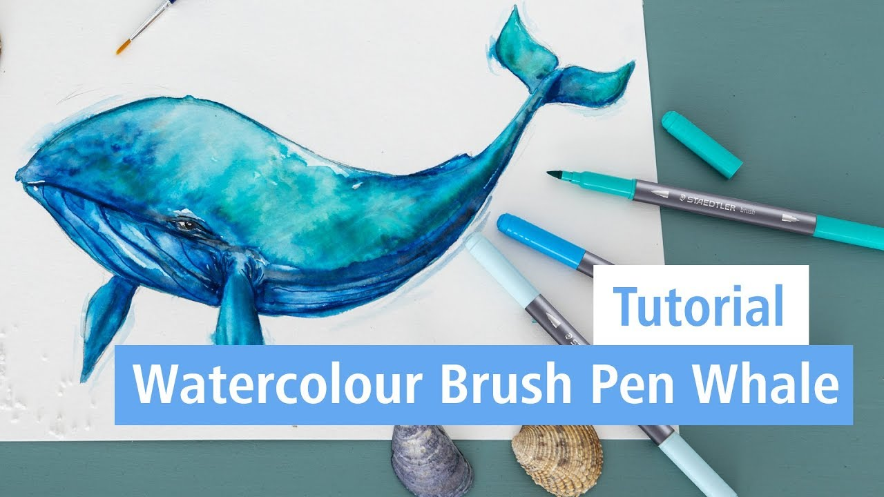 watercolour whale tutorial
