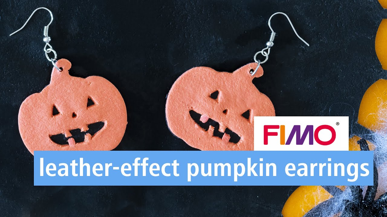 Pumpkin earrings FIMO DIY STAEDTLER.youtube