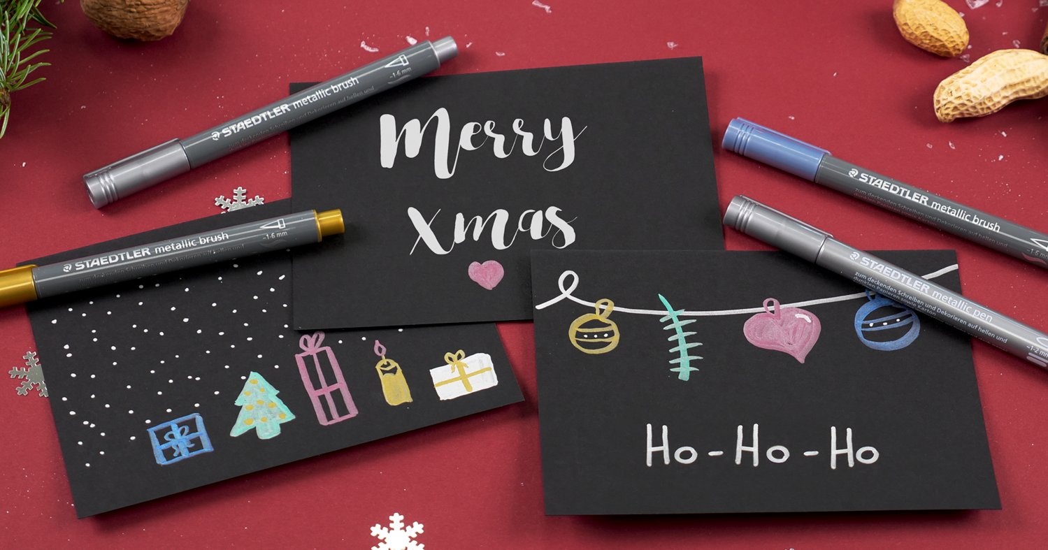 Selfmade Christmas cards with metallic designs | STAEDTLER