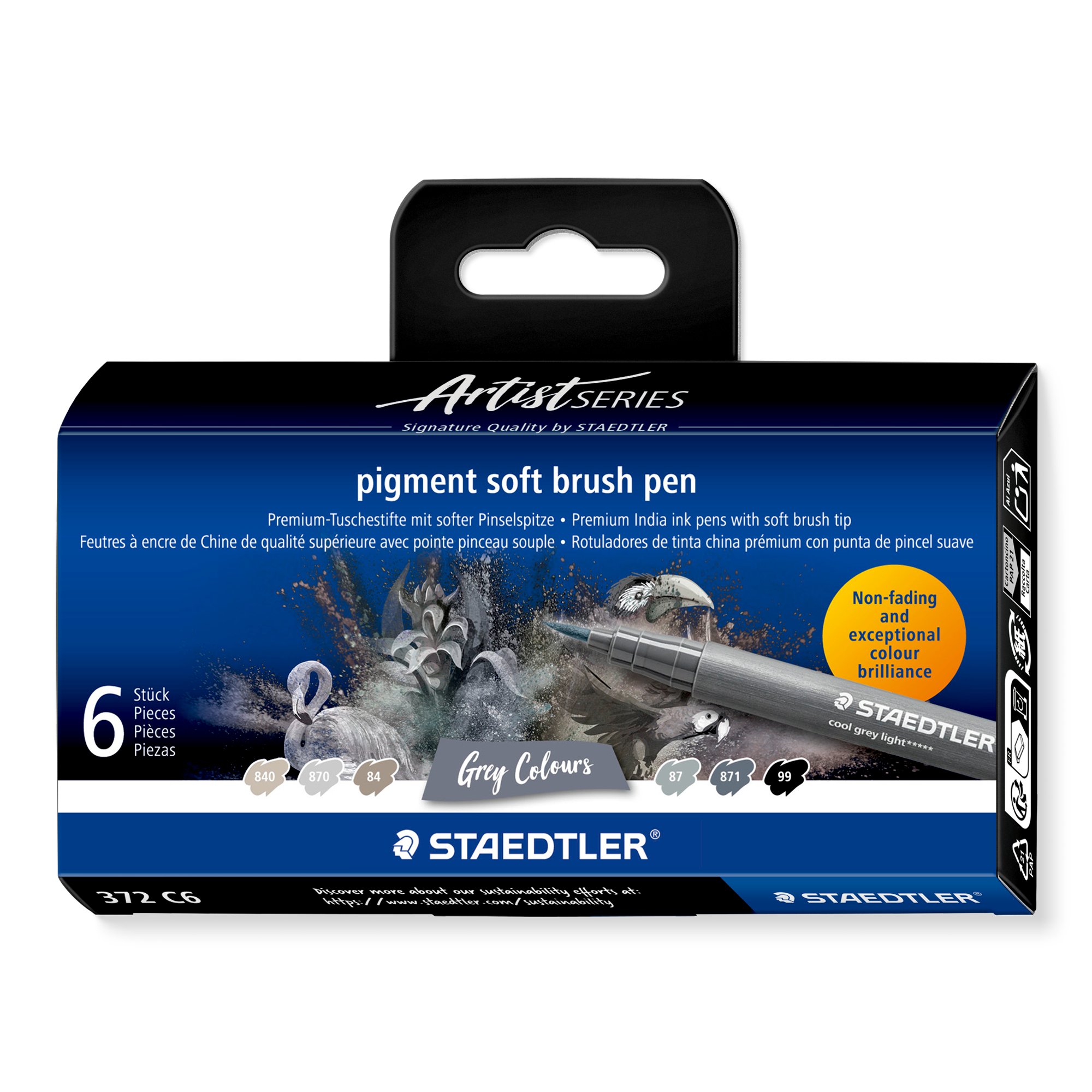 pigment soft brush pen 372 - Fibre-tip pens with soft brush nib | STAEDTLER