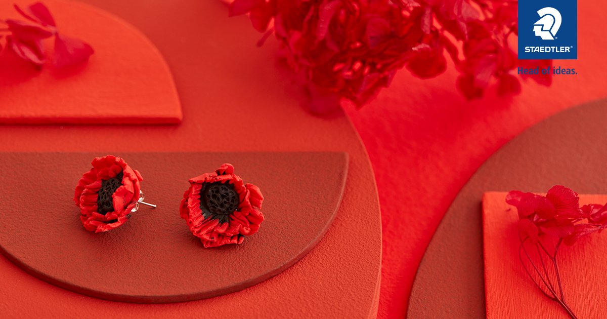 Poppy earrings made of FIMO | STAEDTLER