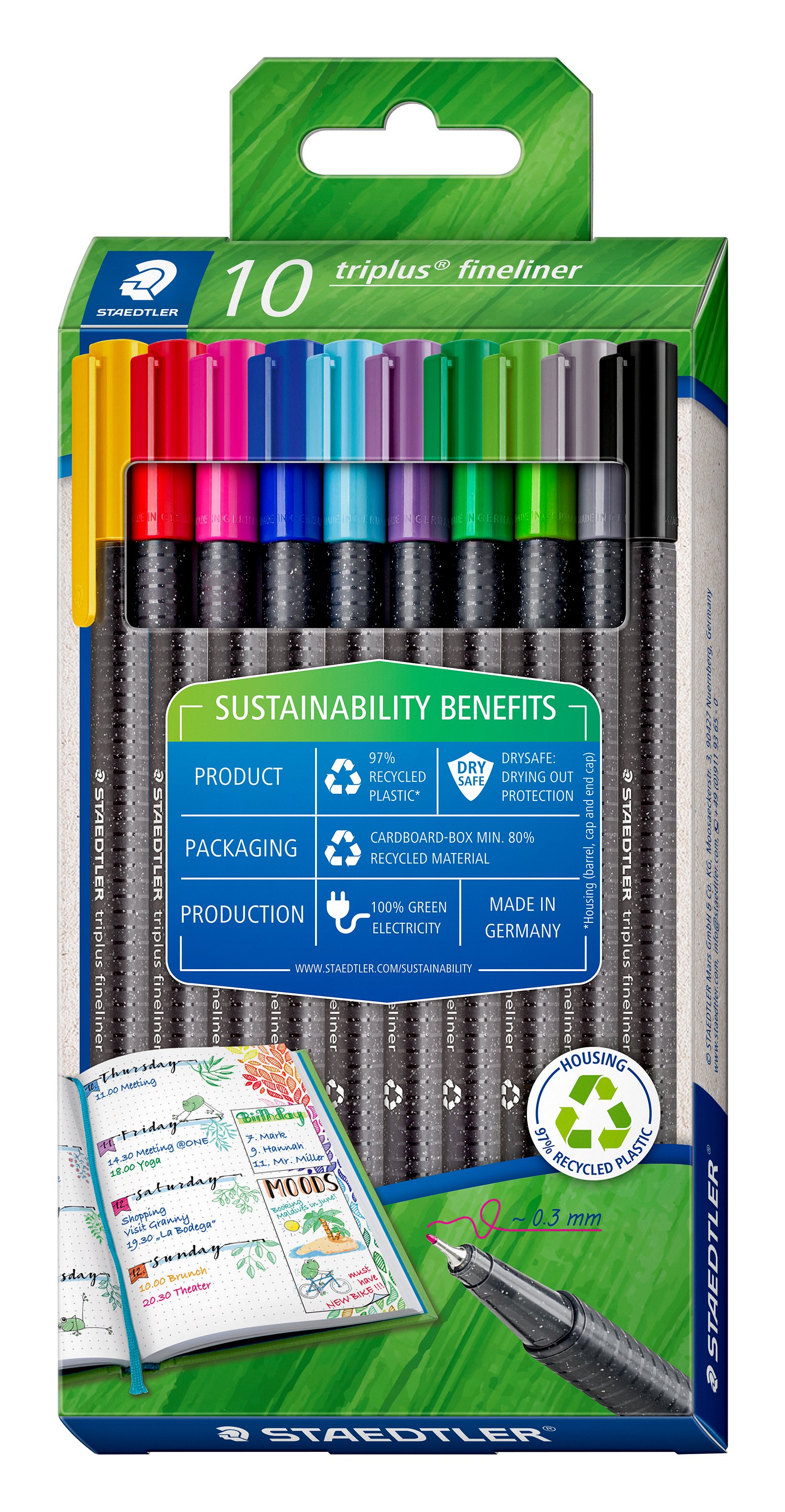 triplus® fineliner 334 - Triangular fineliner made of recycled plastic ...