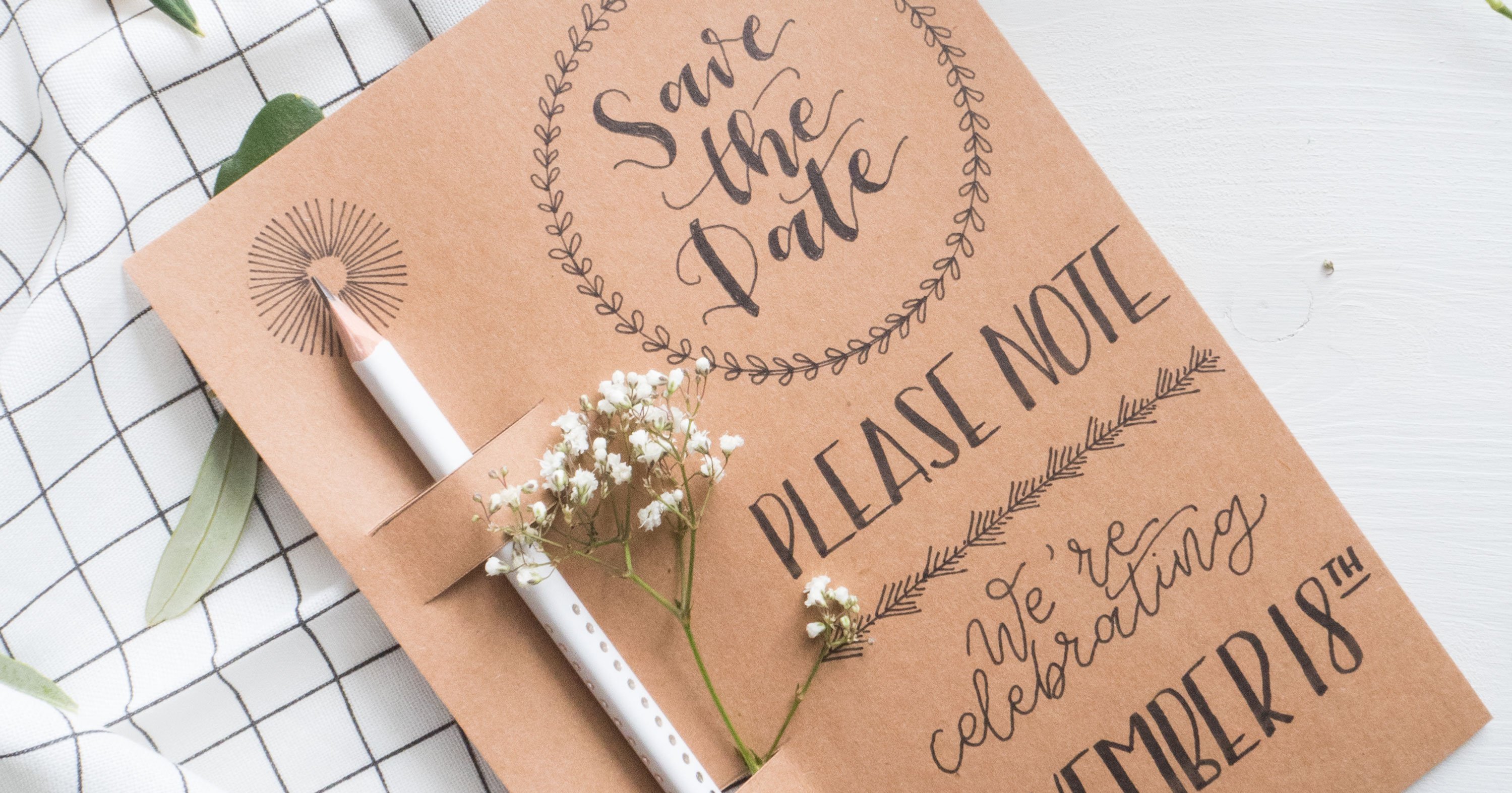 Save the date card with hand lettering | STAEDTLER