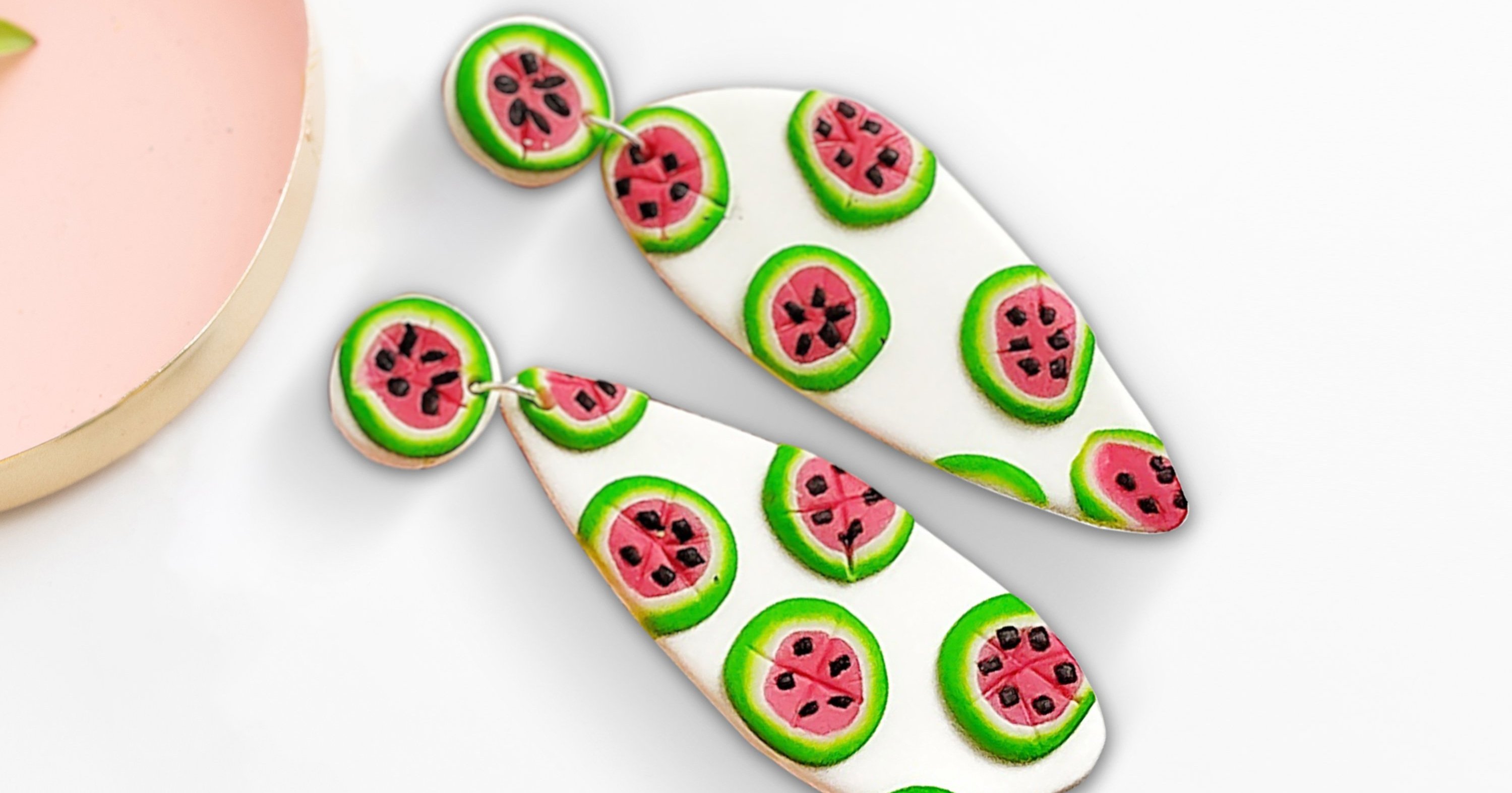 Polymer slab - Earrings in watermelon design | STAEDTLER