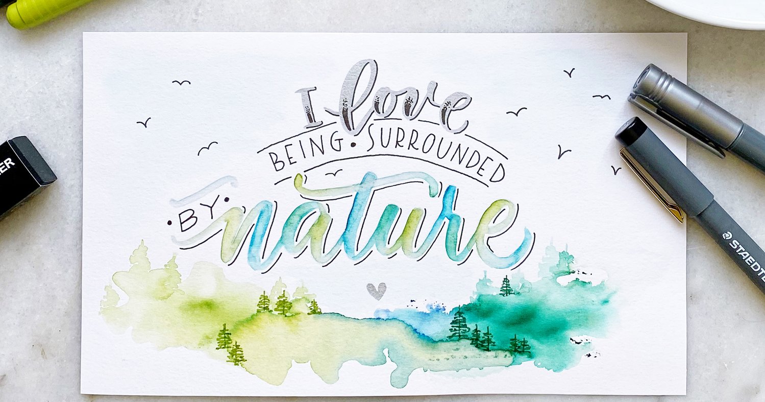 Hand Lettering x Watercolour DIY card | STAEDTLER