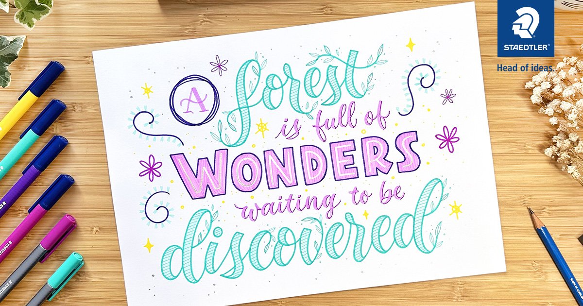 Nature-inspired hand lettering composition | STAEDTLER