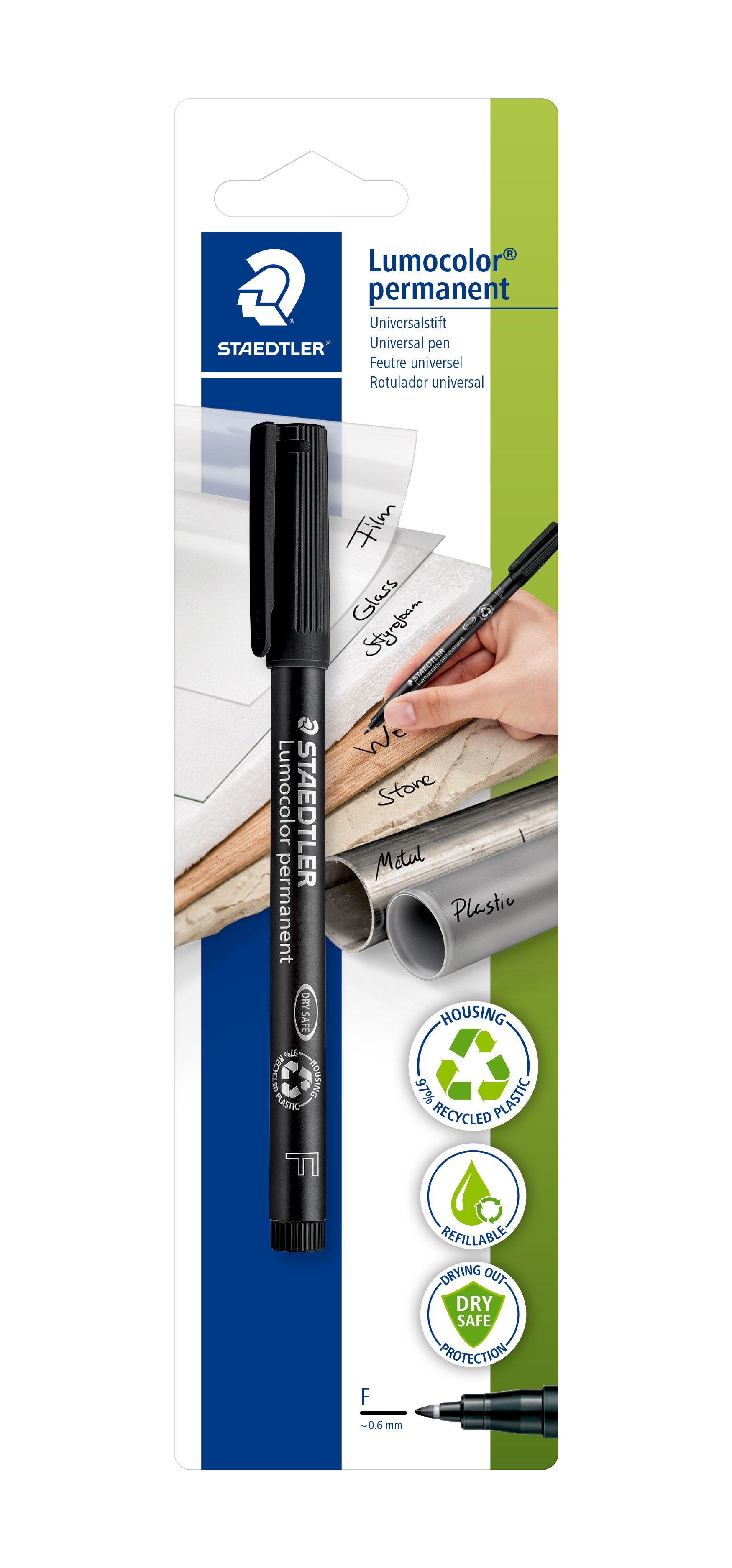 Lumocolor® permanent pen 318 - Rotulador universal permanente punta F ...